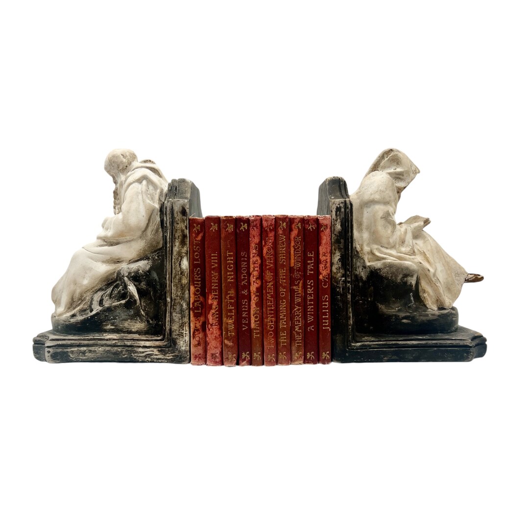 Vintage Pair of 1930's Artisco Plaster Bookends - Abbotts - Monks ...