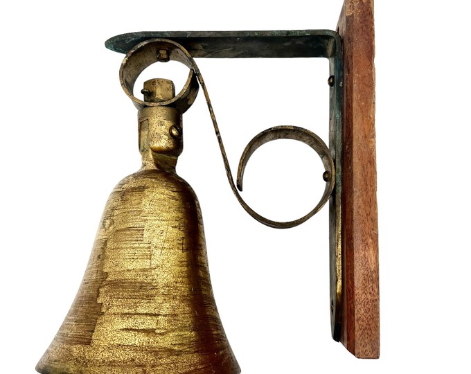 Vintage Heavy Brass Loud Bell on Bracket - External Bell - Door ...