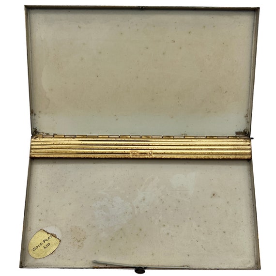 Vintage USA Map Gold Plated Top Cigarette Case - Toba… - Gem