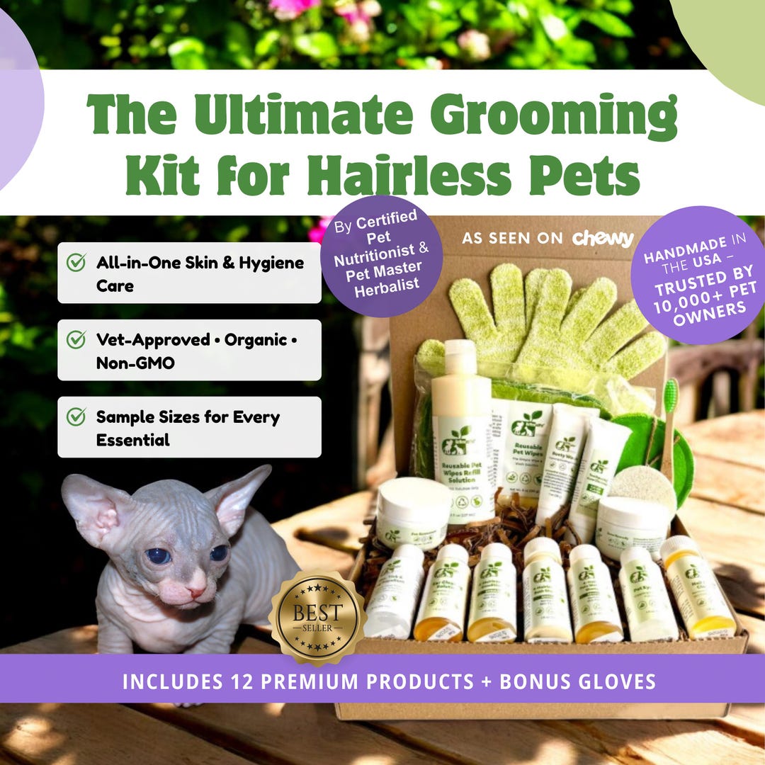 Hairless Cat Grooming Kit for Sphynx Cats & Hairless Cats | Normal to ...