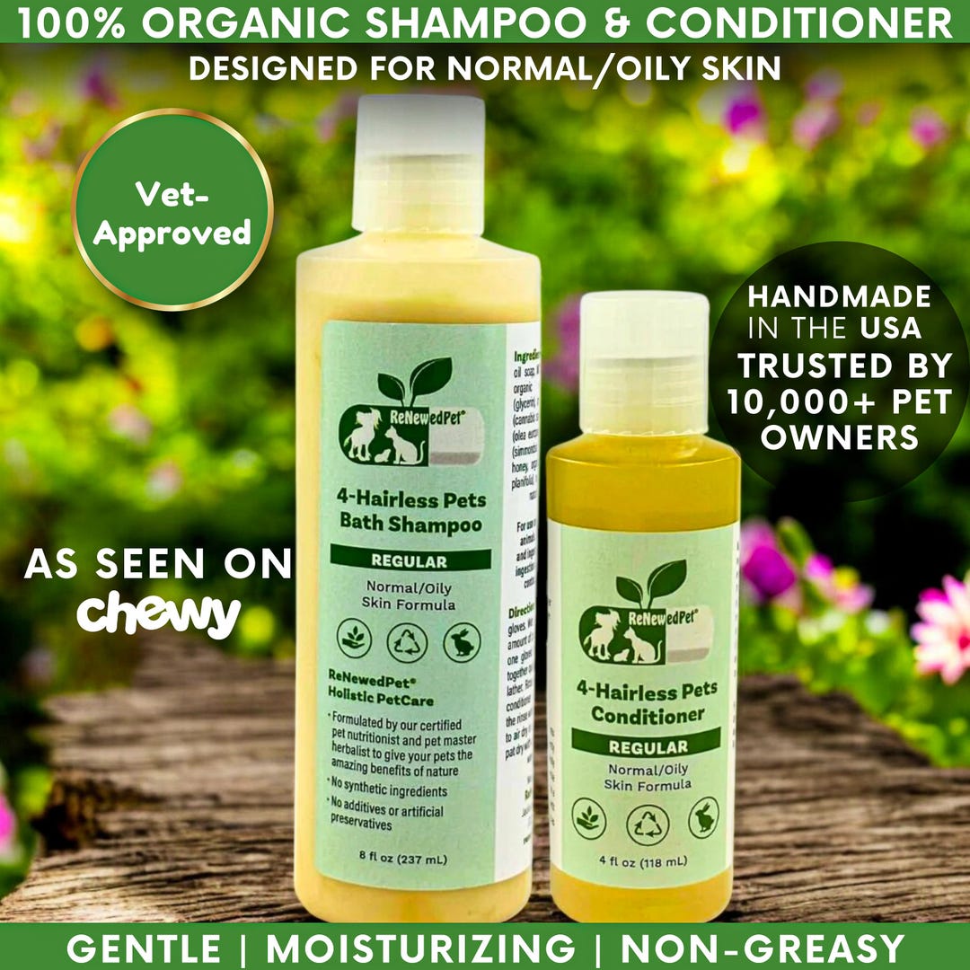 Hairless Pet Shampoo & Conditioner Set | Natural Sphynx Cat Shampoo ...