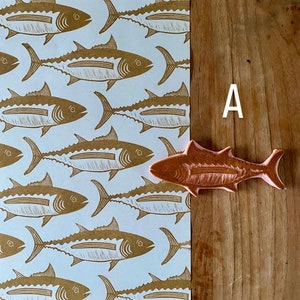 Rubber Stamp Fish | Hand Carved Stamp | Mounted or Unmounted | Stamping ...