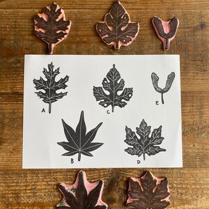 Rubber Stamp | Leaves Pattern | Hand Carved Stamp | Mounted or ...