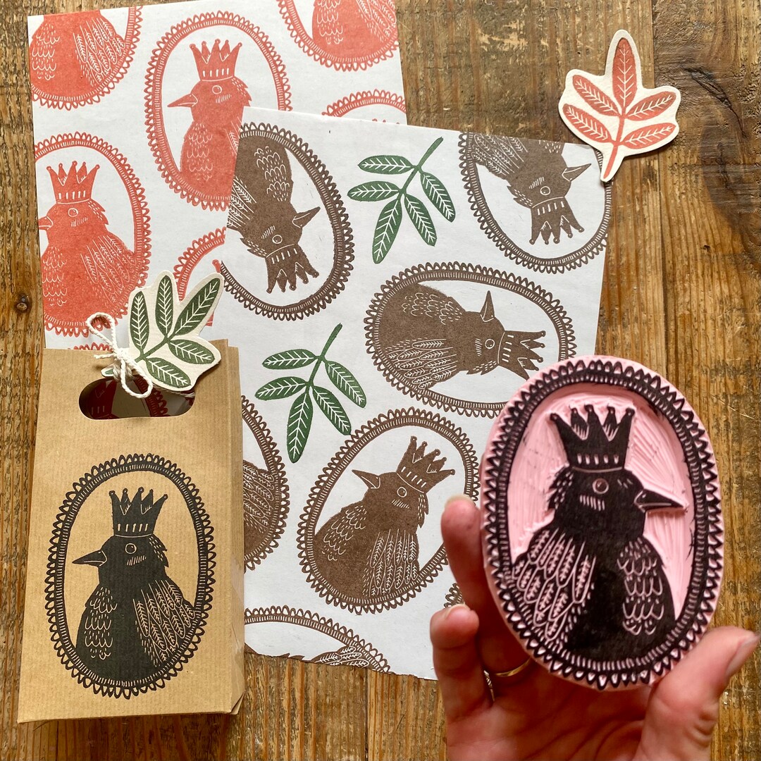 Rubber Stamp | Bird | Hand Carved Stamp | Mounted or Unmounted | Bird ...