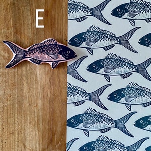 Rubber Stamp Fish | Hand Carved Stamp | Mounted or Unmounted | Stamping ...