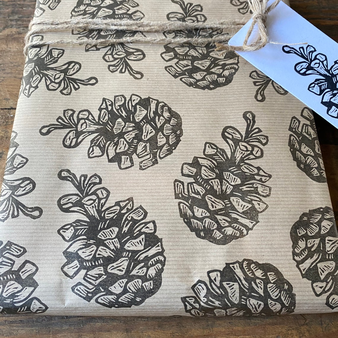 Rubber Stamp Pine Cone Hand Carved Stamp Mounted or - Etsy