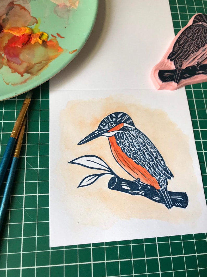 Rubber Stamp | Bird | Hand Carved Stamp | Mounted or Unmounted | Bird ...