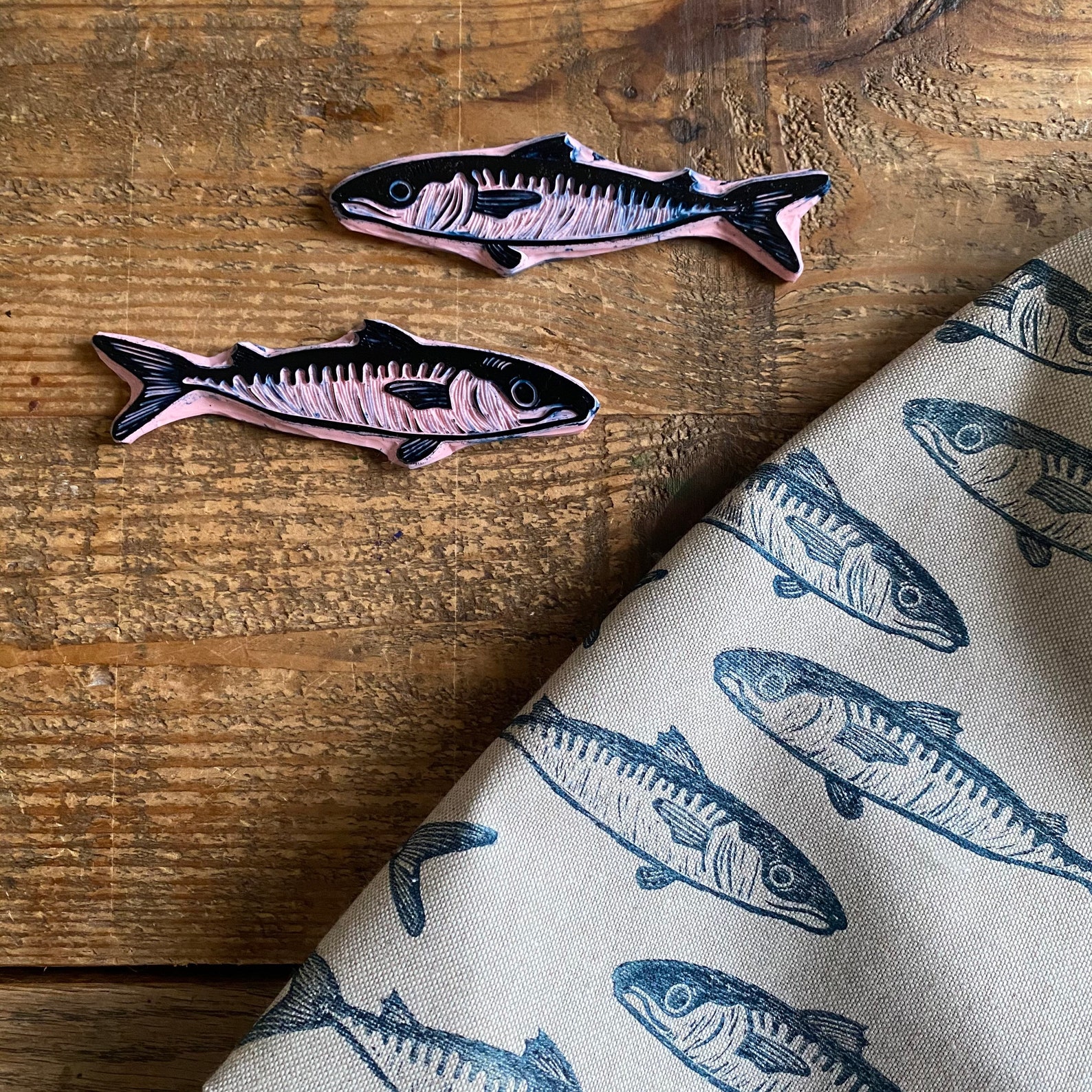 Rubber Stamp Fish | Hand Carved Stamp | Mounted or Unmounted | Stamping ...