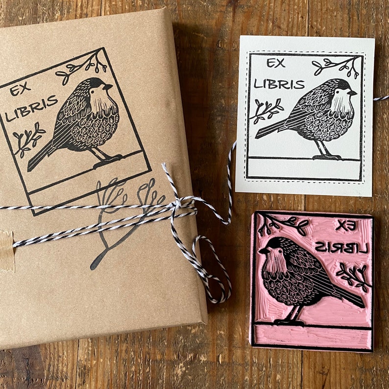 Rubber Stamp Ex Libris Stamp Available With or Without - Etsy