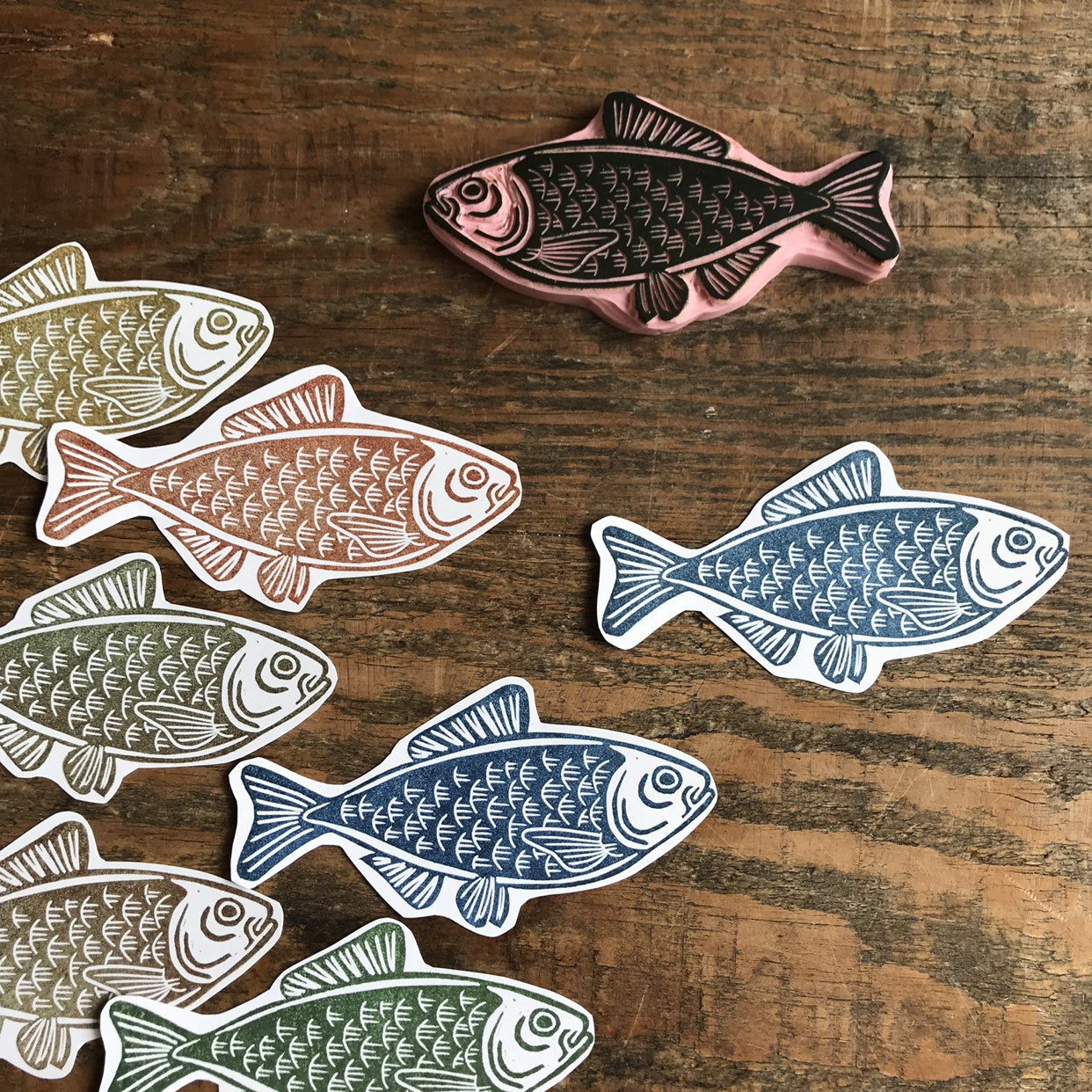 Rubber Stamp Fish Hand Carved Stamp Mounted or Unmounted | Etsy