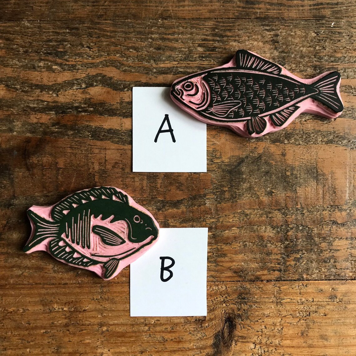 Rubber Stamp Fish Hand Carved Stamp Mounted or Unmounted | Etsy
