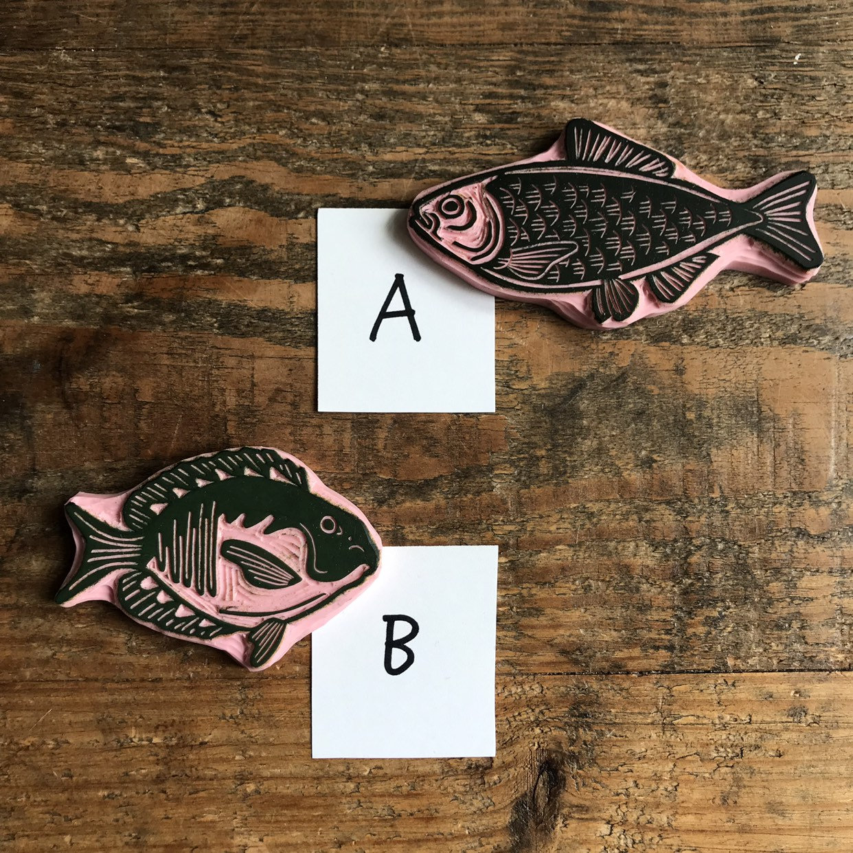 Rubber Stamp Fish Hand Carved Stamp Mounted or Unmounted | Etsy