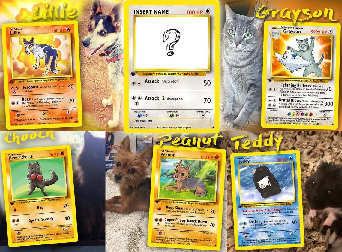 Your Pet as a Pokemon Card - Etsy