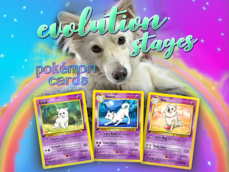 Evolution Set 2 or 3 Pet Pokemon Cards - Etsy