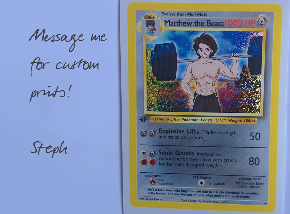 Holographic Pokémon Card | Etsy