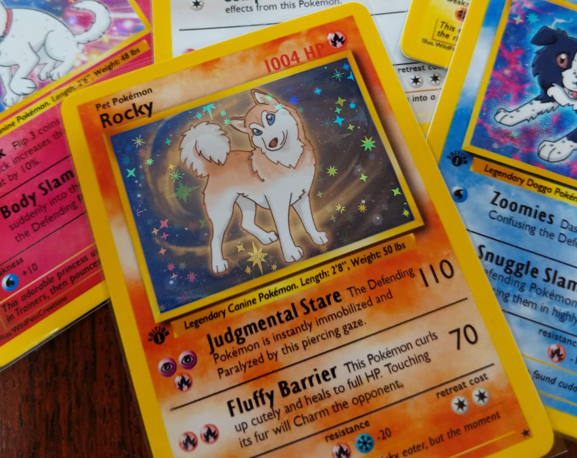 Holographic Pokémon Card - Etsy