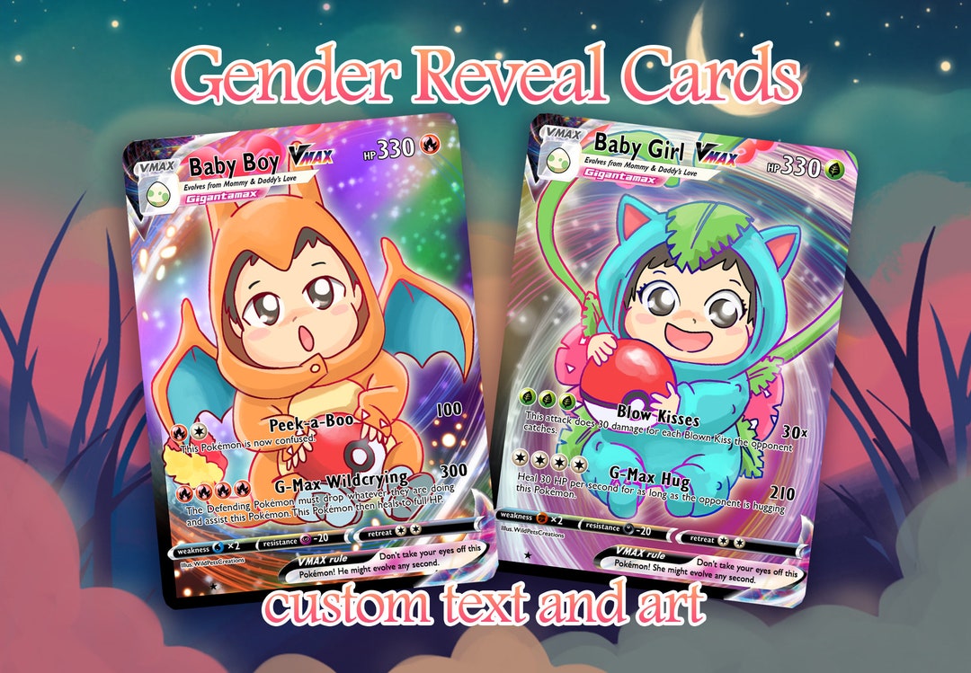Custom Gender Reveal Pokémon Card - Etsy