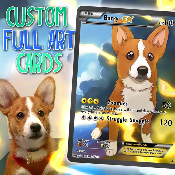 Custom Pokemone Full Art Card - Etsy