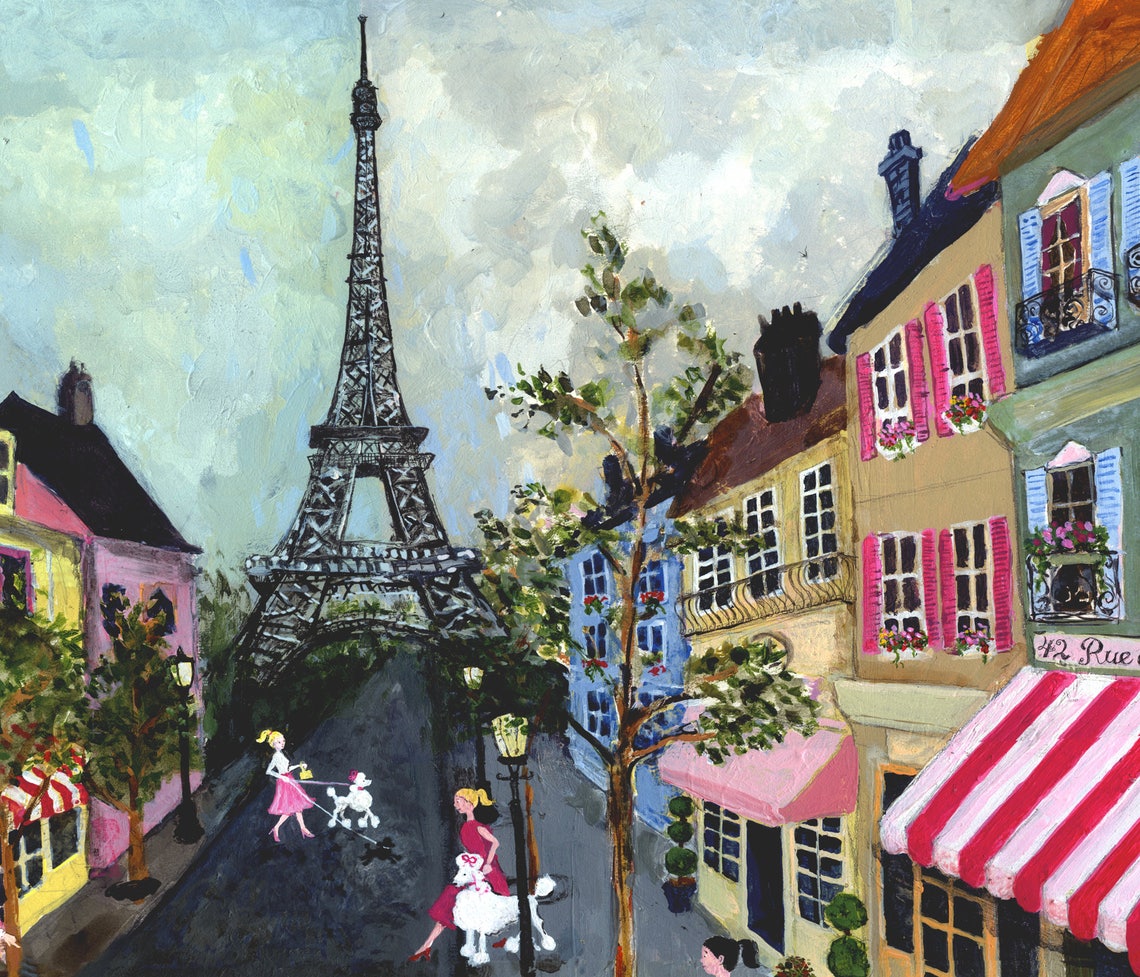 Paris Poodle, French Poodle,nursery Art,paris Decor,children's Room Art ...