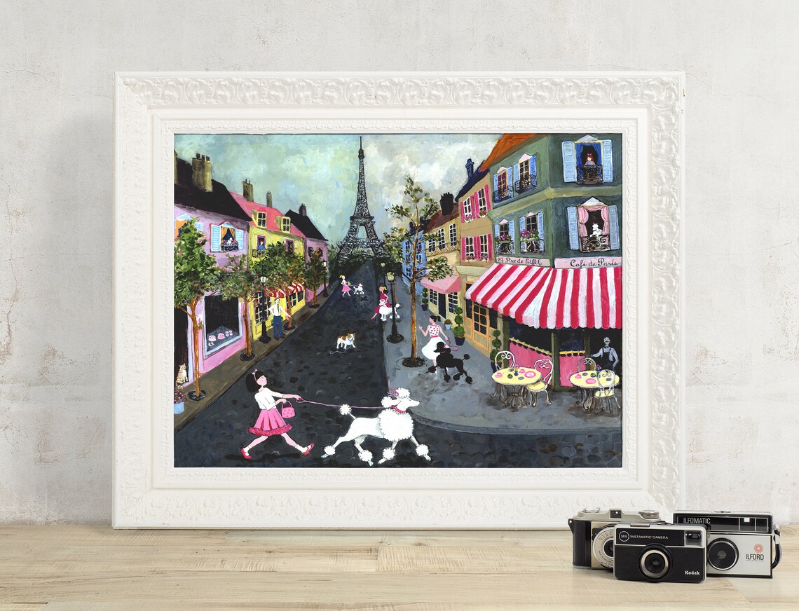Paris Poodle, French Poodle,nursery Art,paris Decor,children's Room Art ...