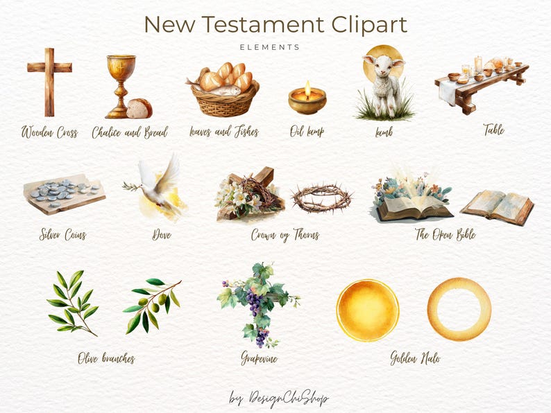 New Testament Clipart, Watercolor Bible Story Pngs, Christian ...
