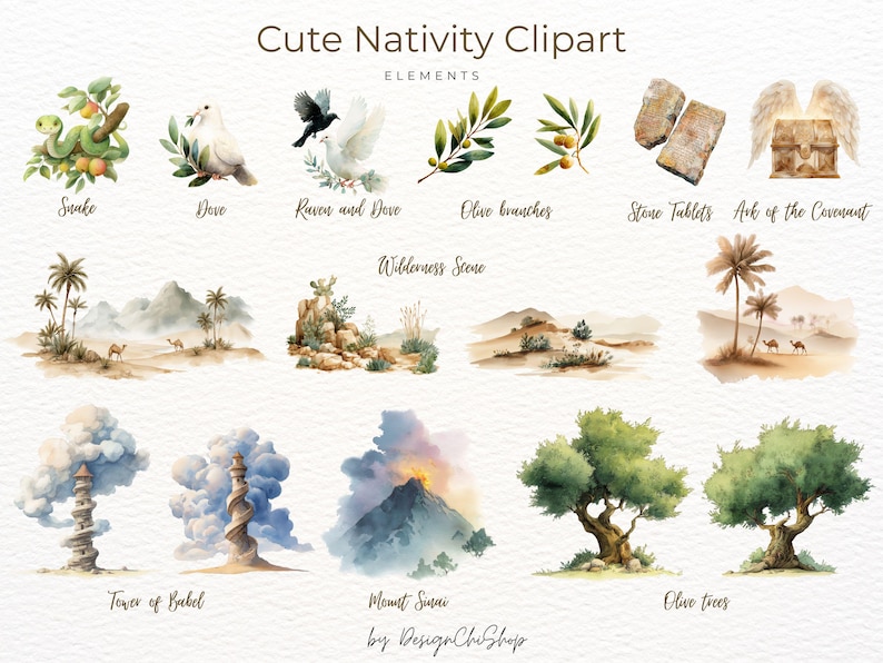 Old Testament Clipart, Bible Characters Clip Art, Kid's Watercolor ...