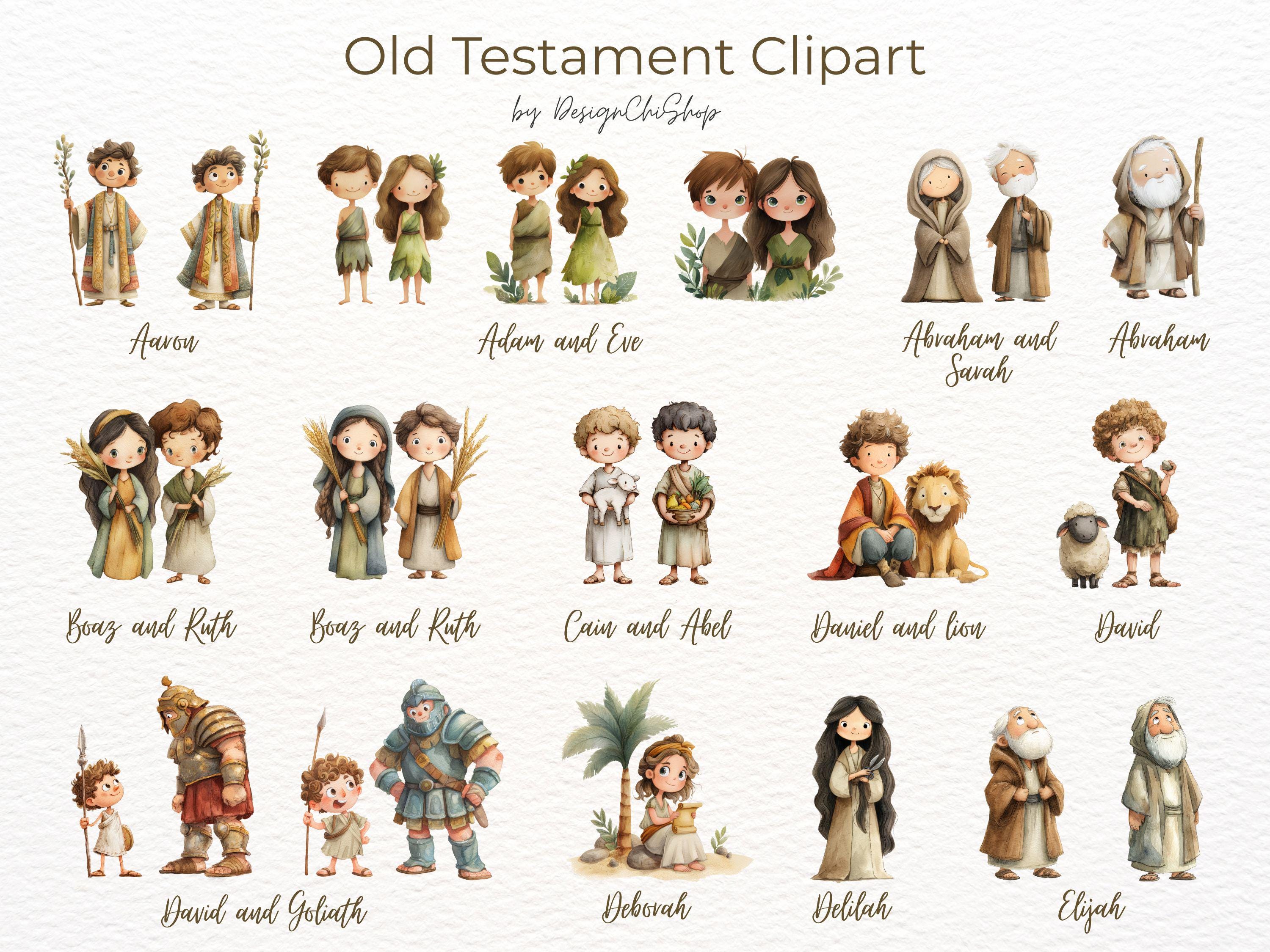 Old Testament Clipart, Bible Characters Clip Art, Kid's Watercolor ...
