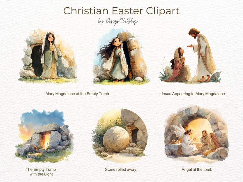 Christian Easter Clipart, Jesus Resurrection Pngs, Watercolor Bible ...