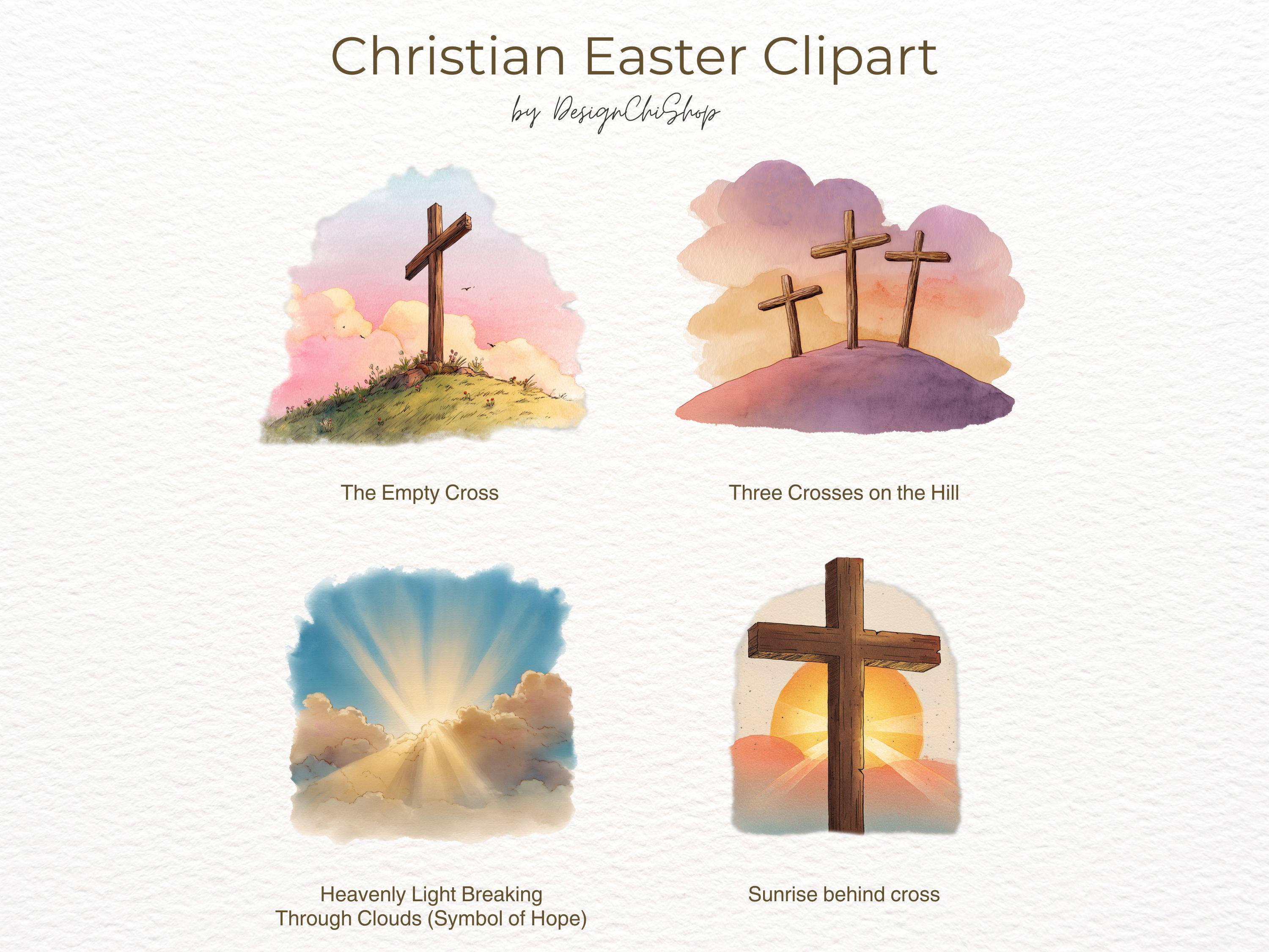 Christian Easter Clipart, Jesus Resurrection Pngs, Watercolor Bible ...