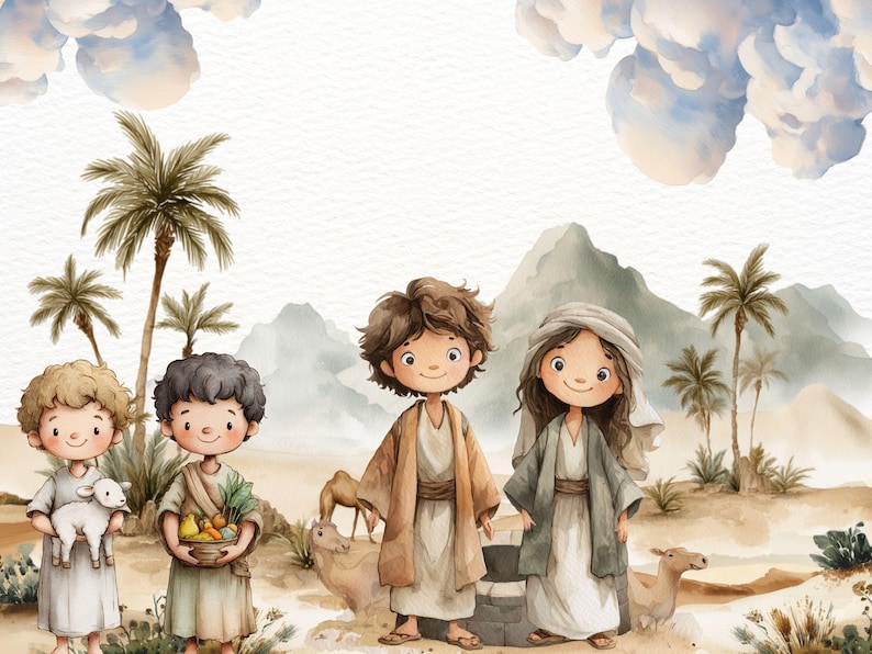Old Testament Clipart, Bible Characters Clip Art, Kid's Watercolor ...