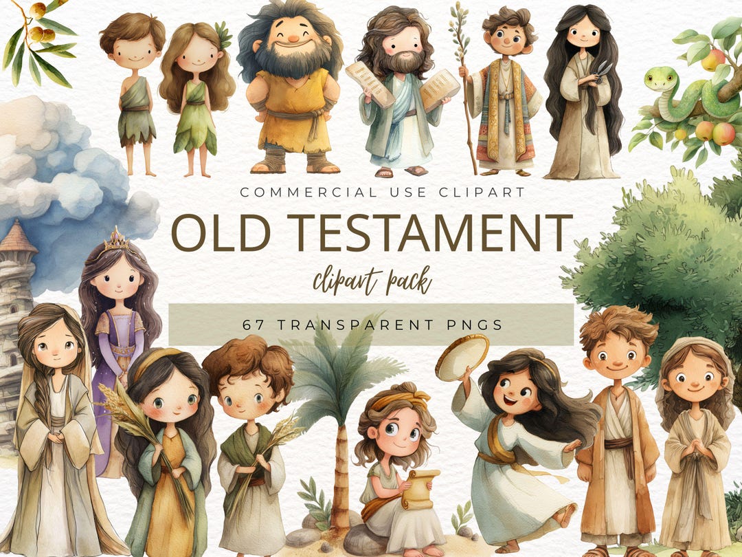 Old Testament Clipart, Bible Characters Clip Art, Kid's Watercolor ...