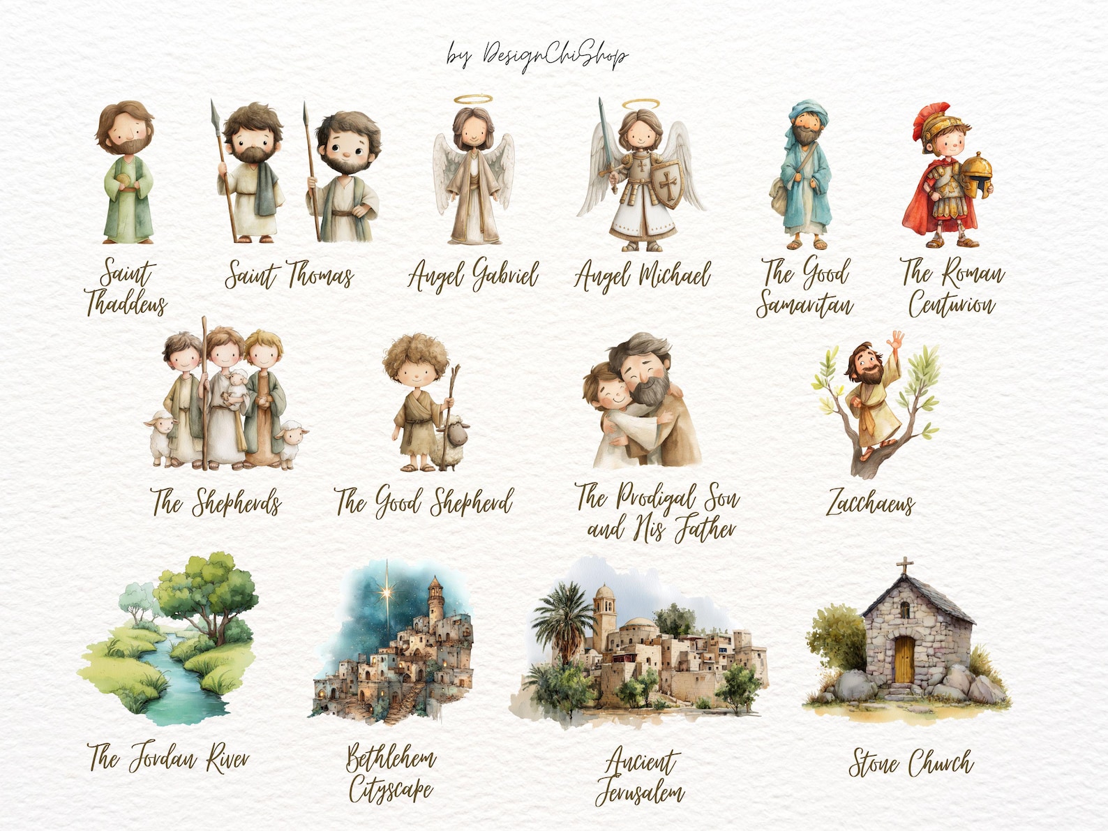 New Testament Clipart, Watercolor Bible Story Pngs, Christian ...