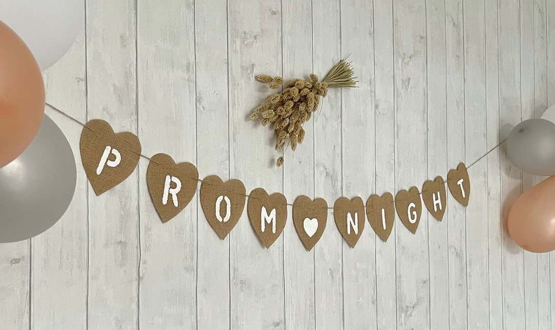 Heart PROM 2024 Bunting PROM NIGHT Rusitc Prom Decoration Star or Heart ...