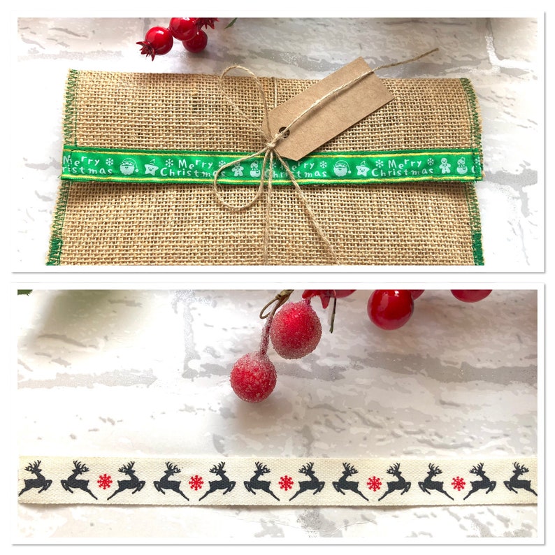 Handmade Christmas Money Wallet Hessian Envelope Fabric Gift Wallet ...