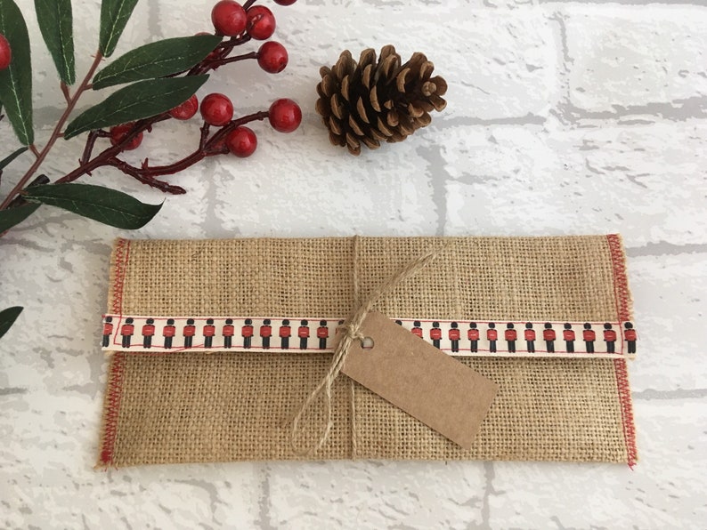 Handmade Christmas Money Wallet Hessian Envelope Fabric Gift | Etsy UK