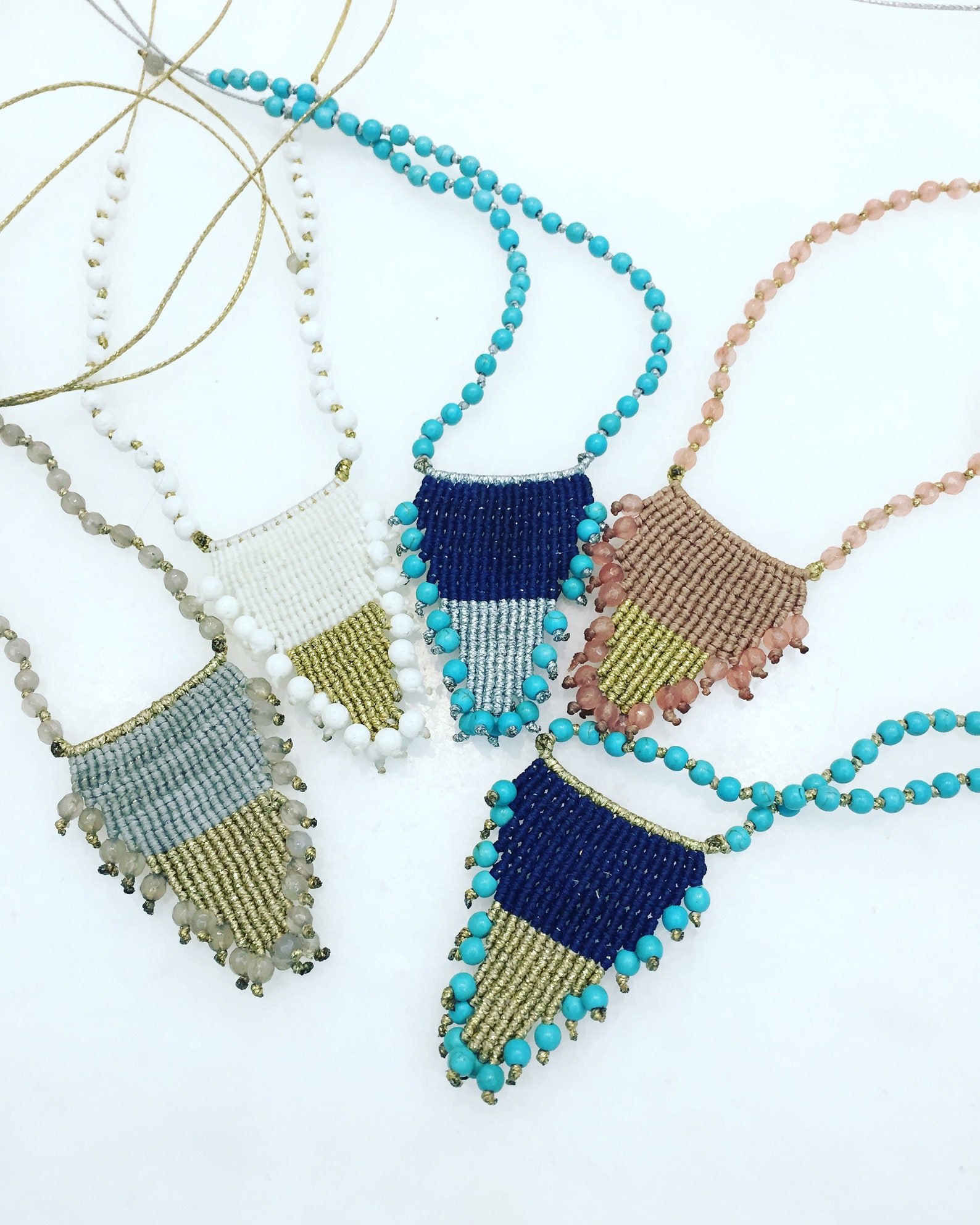 Macrame Jewelry, Macrame Necklace, Boho Necklace, Beaded Macrame ...