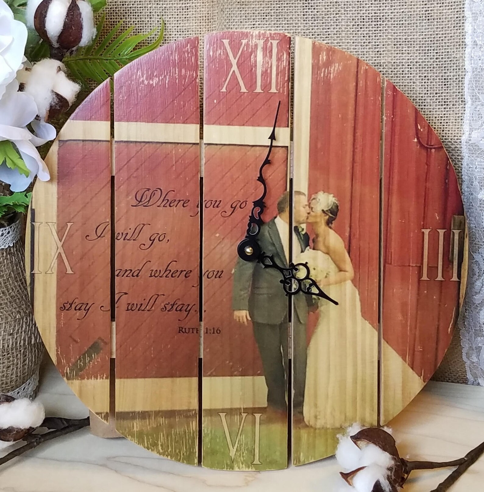 Custom Photo Clock Custom Clock, Photo Clock, Custom Photo, Rustic Wall ...