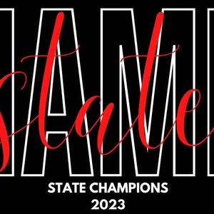 PERSONALIZED State Champions PNG 2023 - Etsy