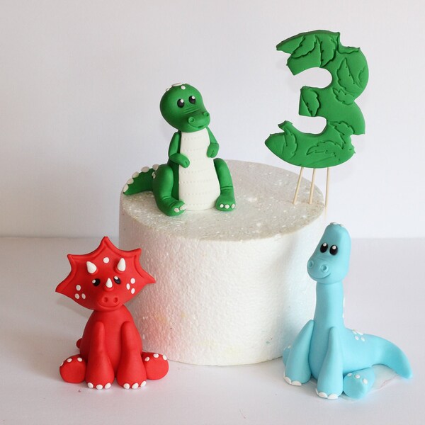 Fondant Dinosaur Cake Topper - Etsy
