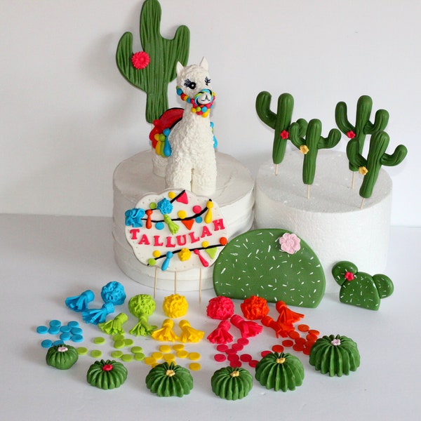Llama and Cactus Cake Topper - Etsy