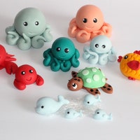 Underwater Sea Creatures Fondant Cake Toppers: Baby Shower Ocean Theme ...
