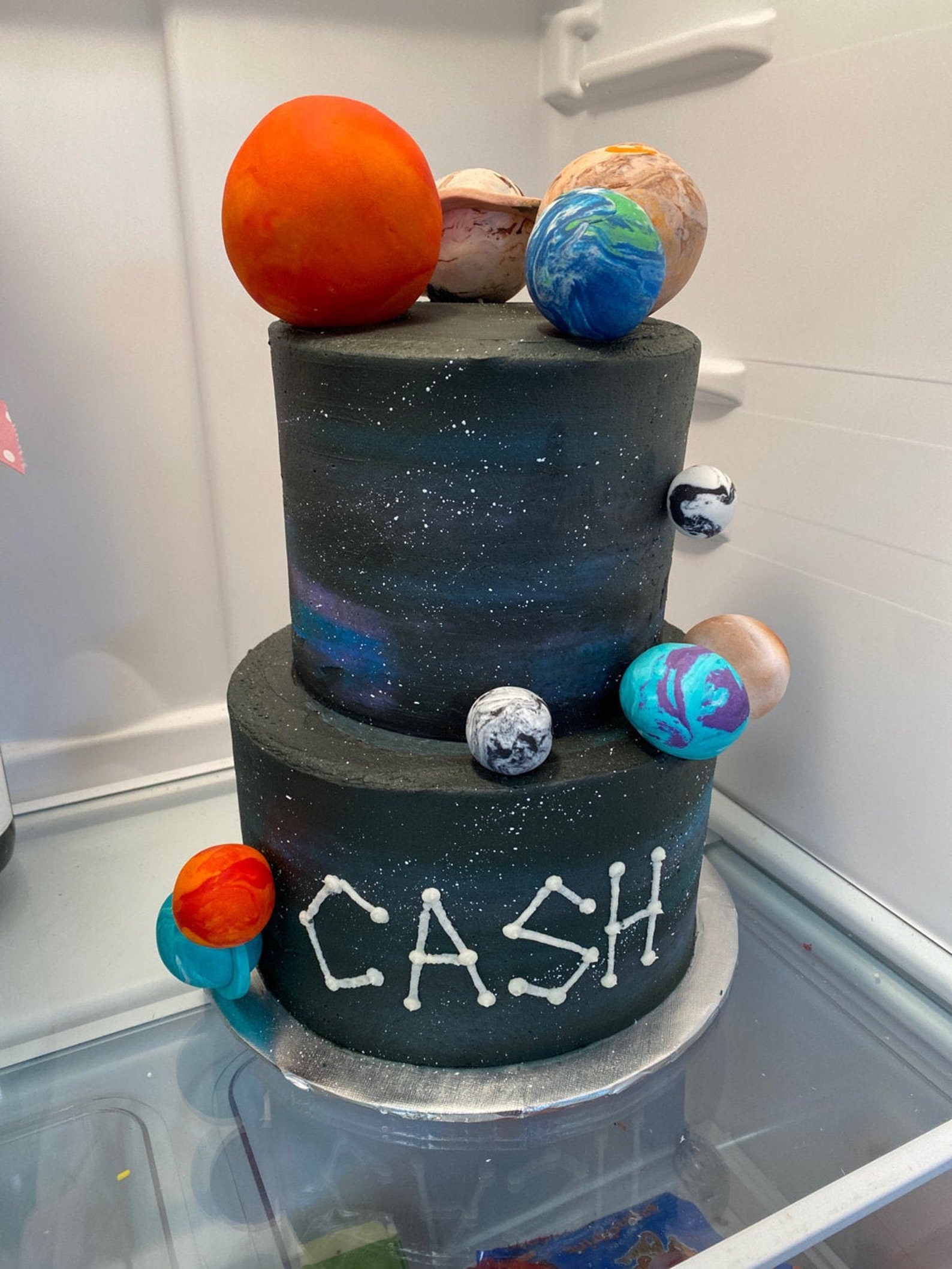 Fondant Planets Solar System Cake Toppers Rocket Cake Topper - Etsy