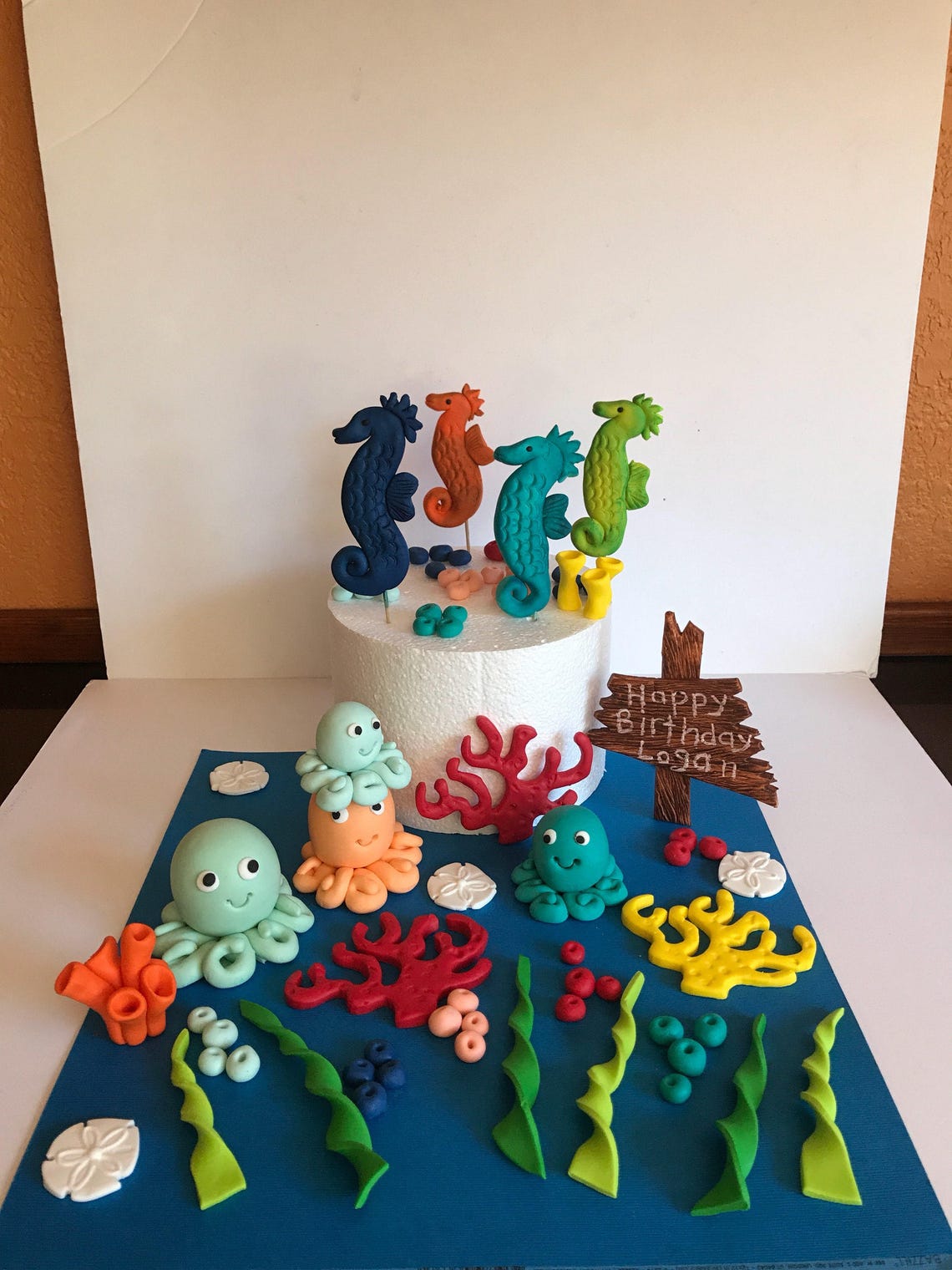 Fondant Octopus Seahorse Under Sea Creatures Decoration Sugar - Etsy