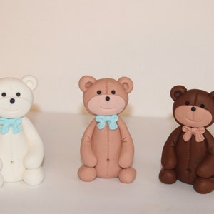 Fondant Teddy Bear Cake Topper Baby Shower Welcome Baby First Birthday ...