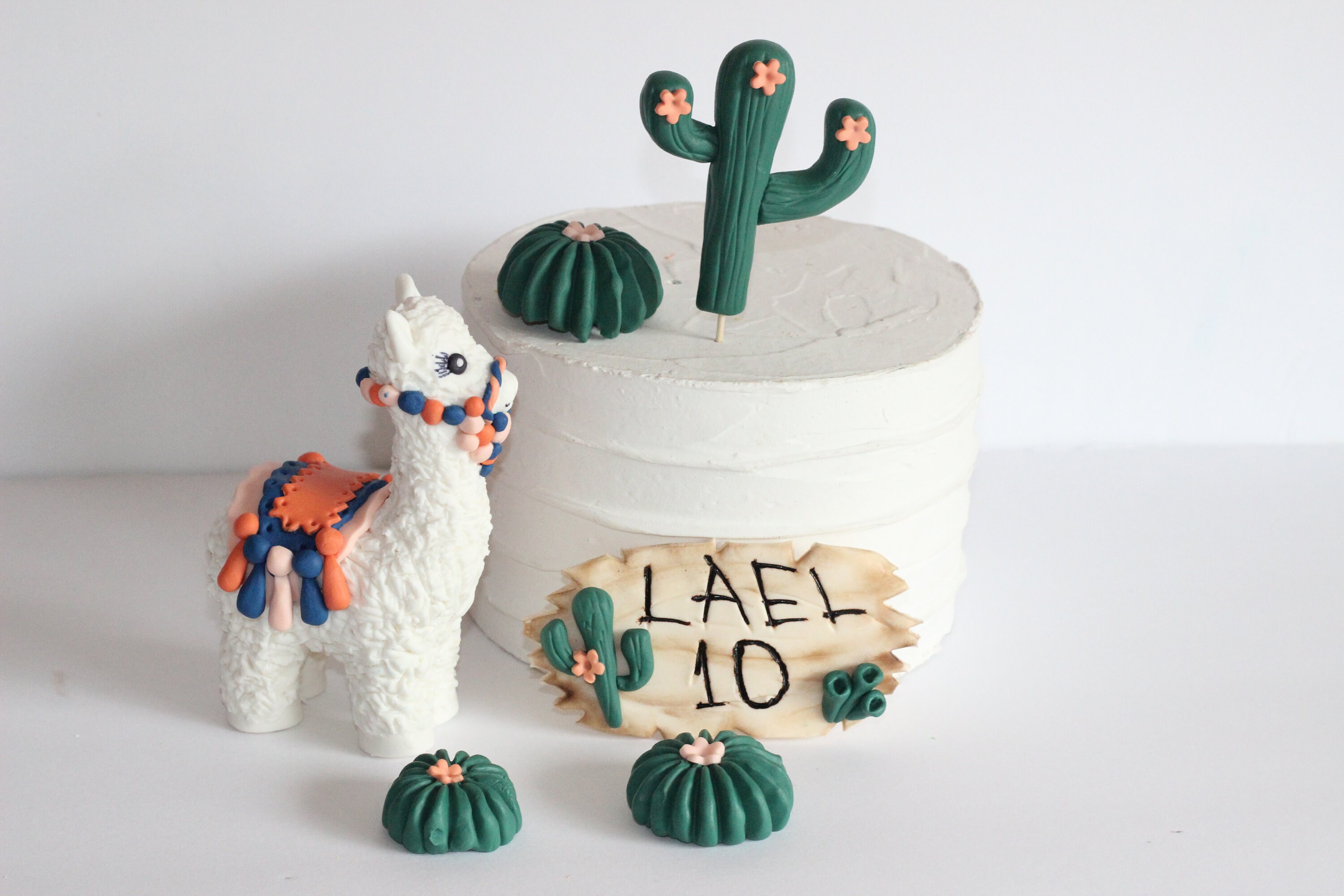 Fondant Llama and Cactus Decorations Cake Topper - Etsy