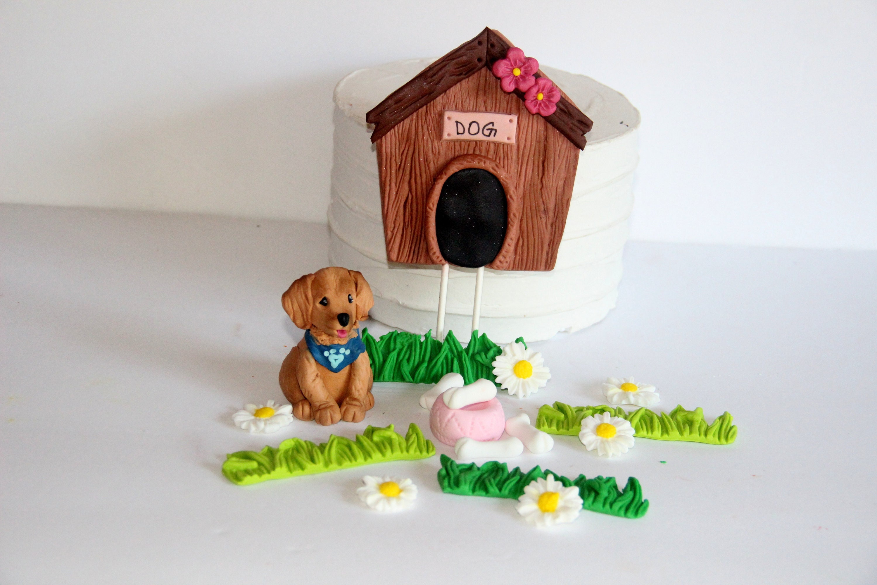 Fondant Dog Cake Topper Fondant - Etsy