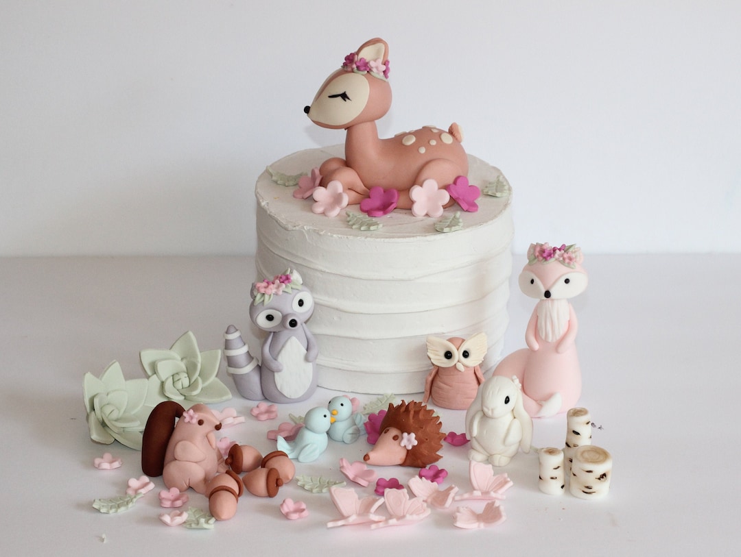 Fondant Woodland Cake Toppers: Deer, Fox, Bunny, Owl, Hedgehog - Etsy