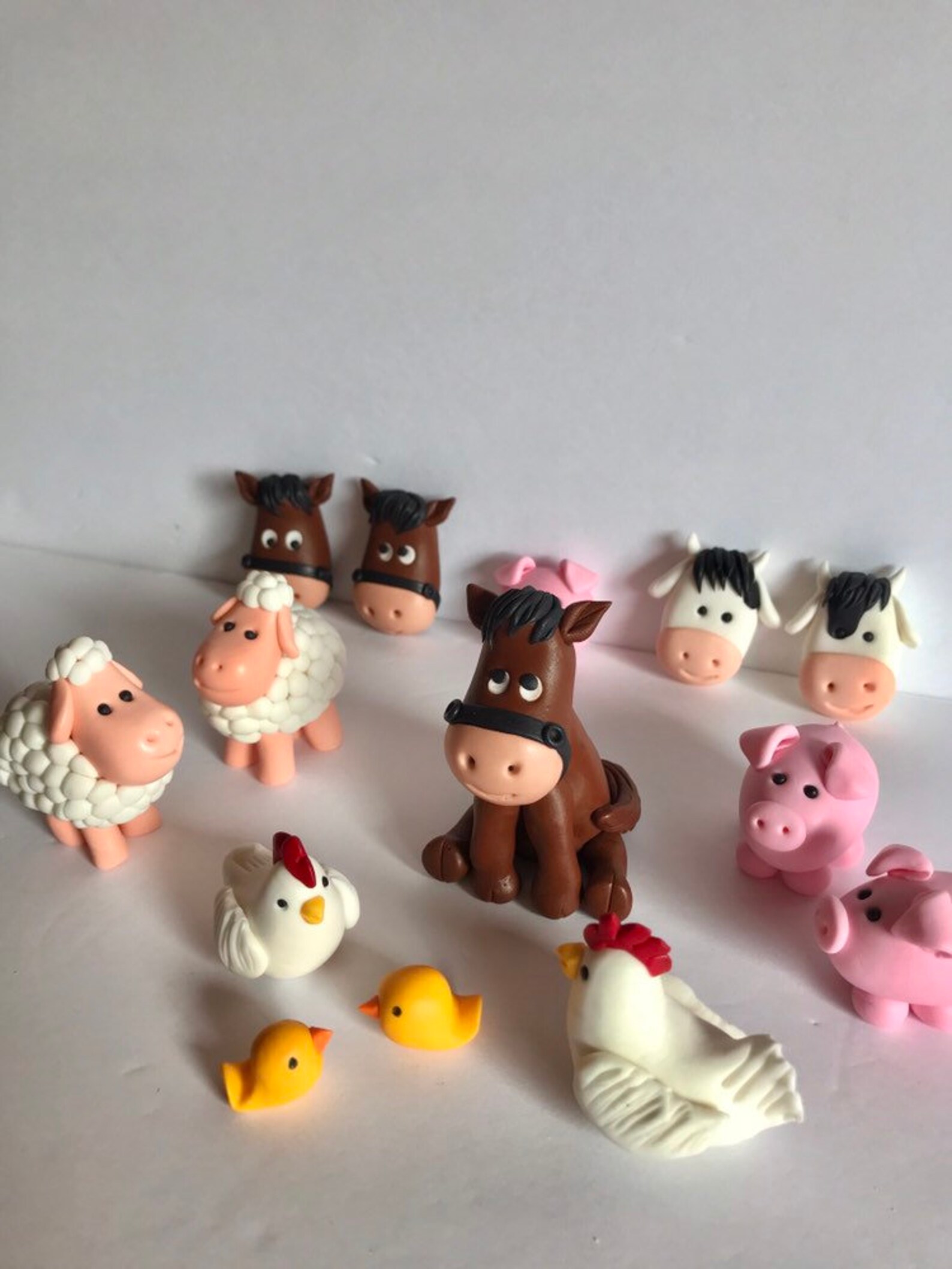 Fondant Farm Animals Cake Toppers: Handmade Barnyard Decoration - Etsy
