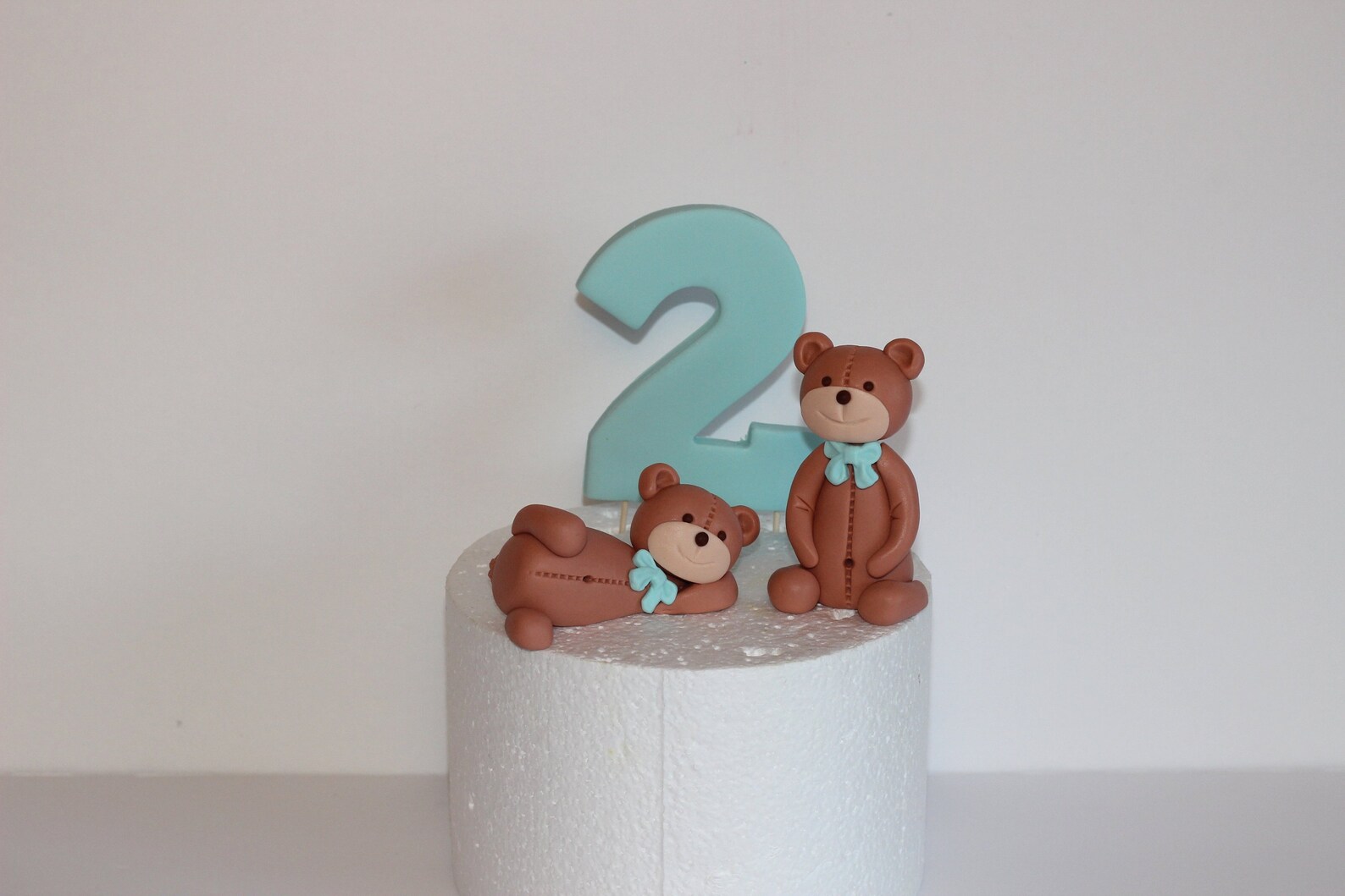Fondant Teddy Bears Large Age Number Cake Topper Baby Shower | Etsy