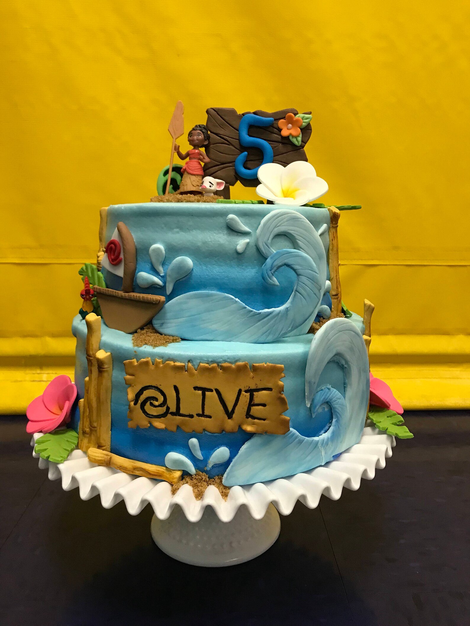 Fondant Waves and Flowers Large KIT Edible Sugar Cake Topper - Etsy